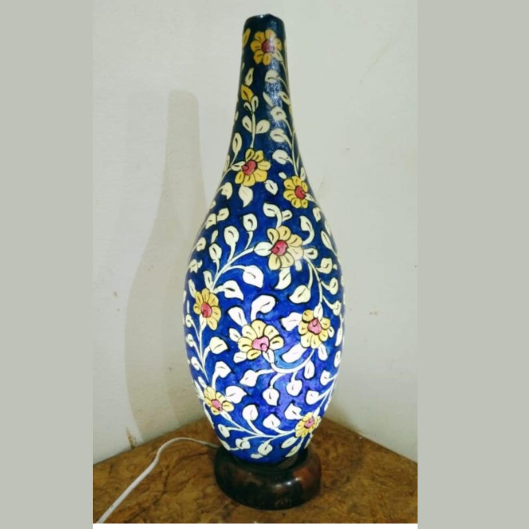Hand Made Painted Camel Skin Lamp Surahi Shape/hand Painted Lamp Camel ...