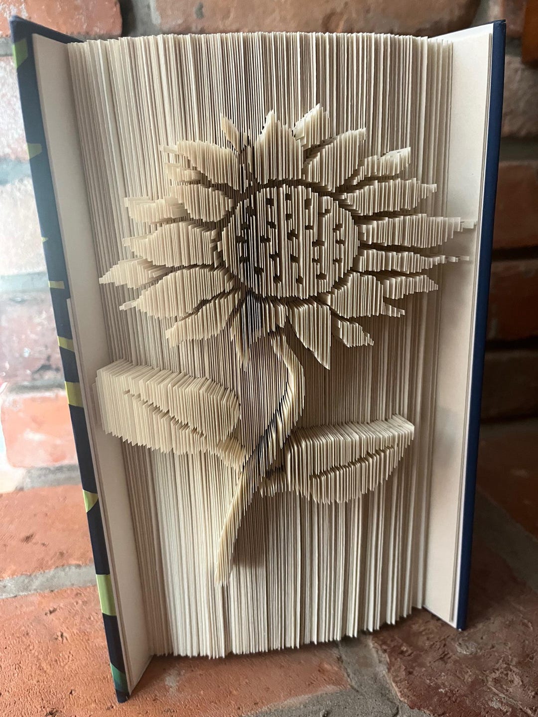 SUNFLOWER, Flower Book Art Sculpture: Cut & Fold Book Decor - Etsy