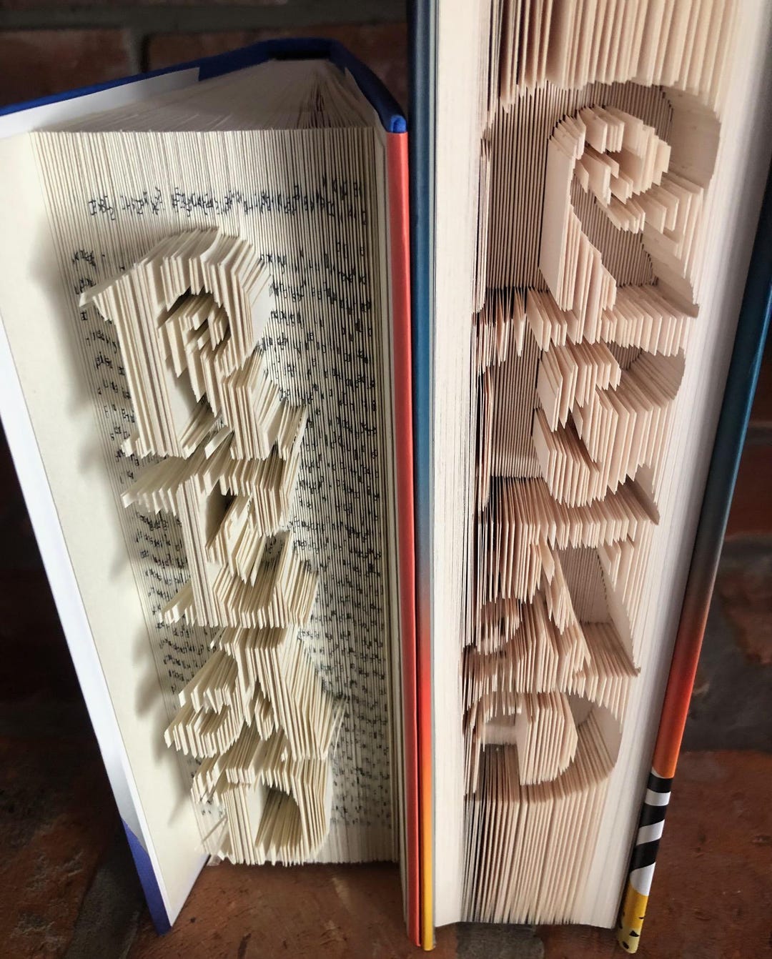 Folded Book Art Sculpture, READ, Home Library Decor - Etsy
