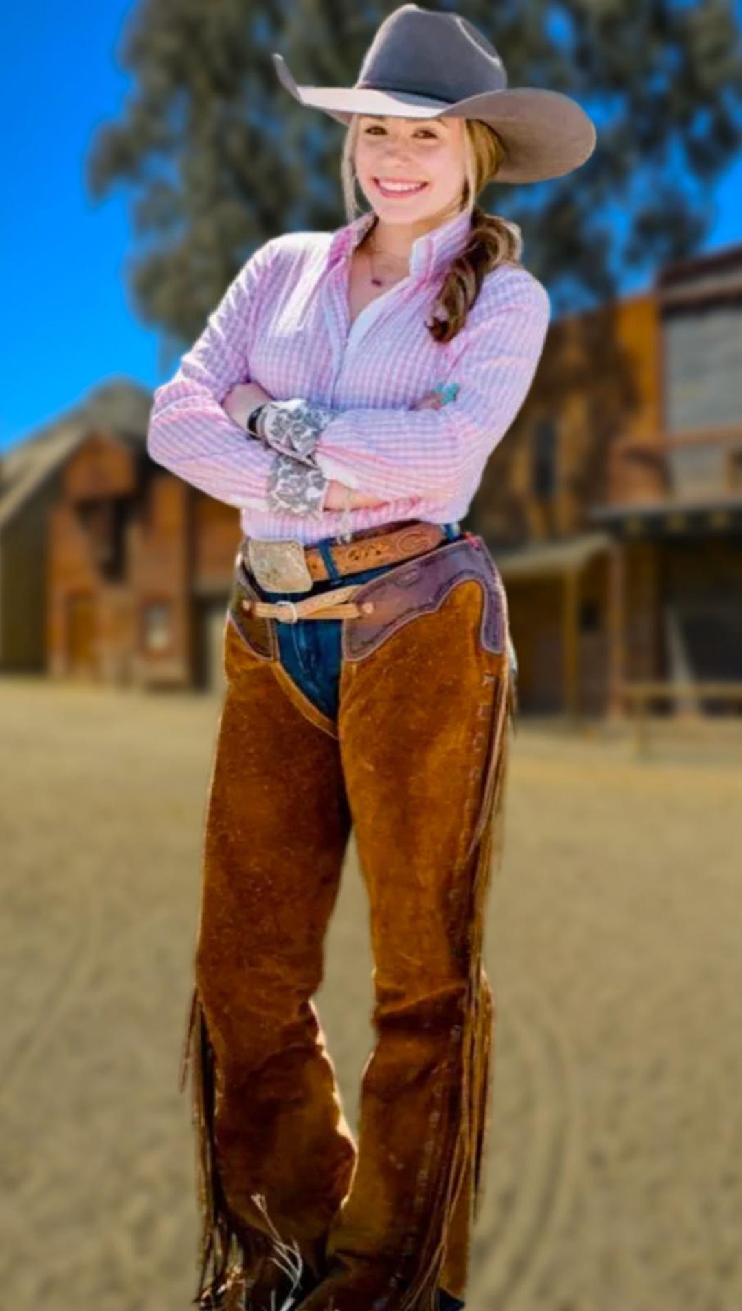 Women’s Western Cowgirl Suede Leather Chaps With Fringes – Riding ...