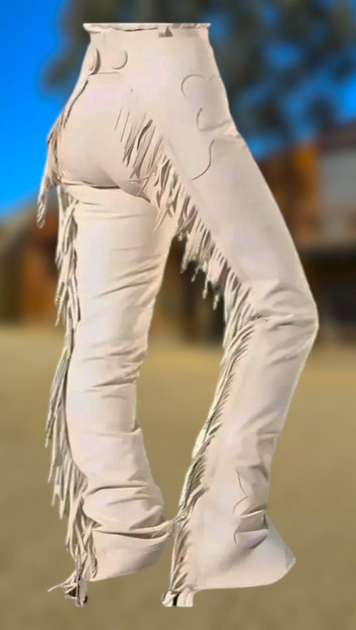 Women’s Suede Leather Chaps With Fringes – Western Cowgirl Riding Pants ...