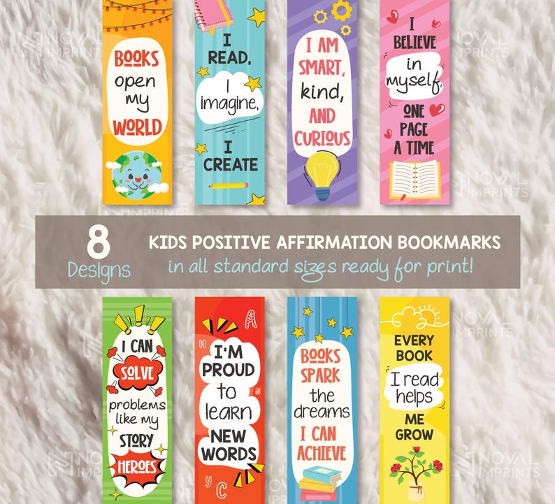 Kids Printable Affirmation Bookmark Positive Quote Bookmarks for ...