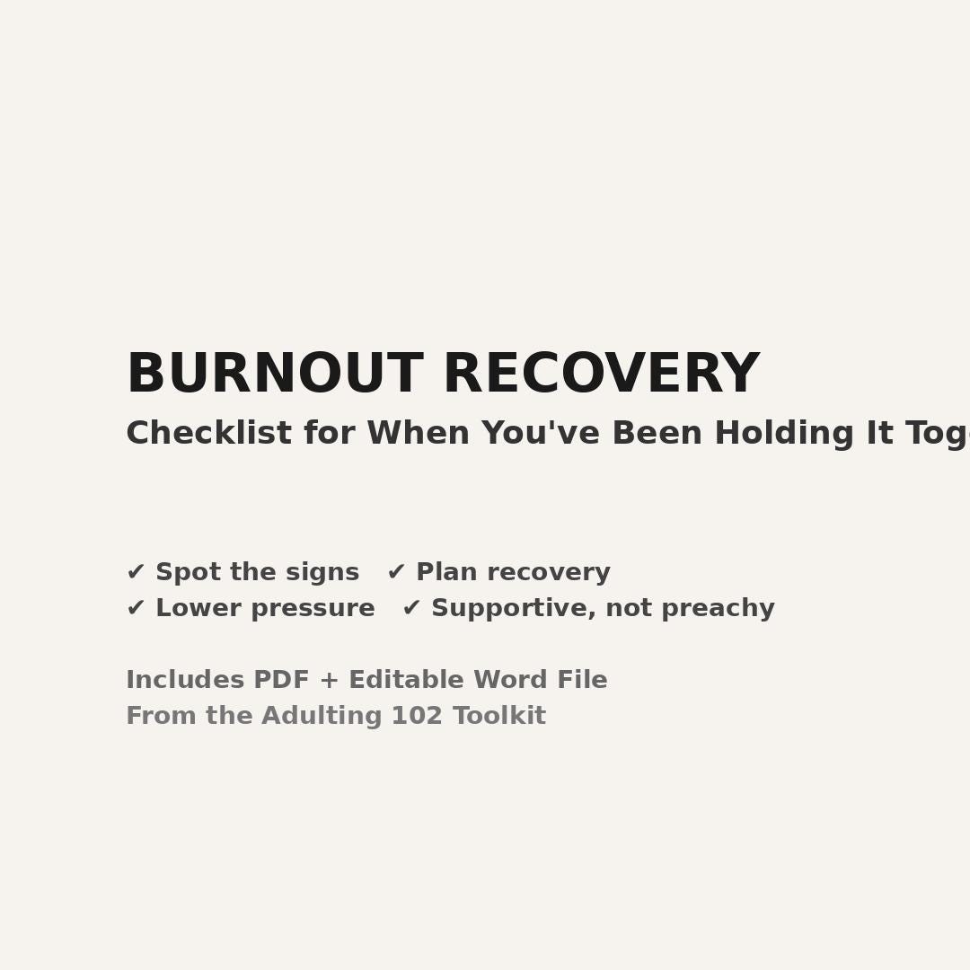Burnout Recovery Checklist – Feel Human Again - Etsy