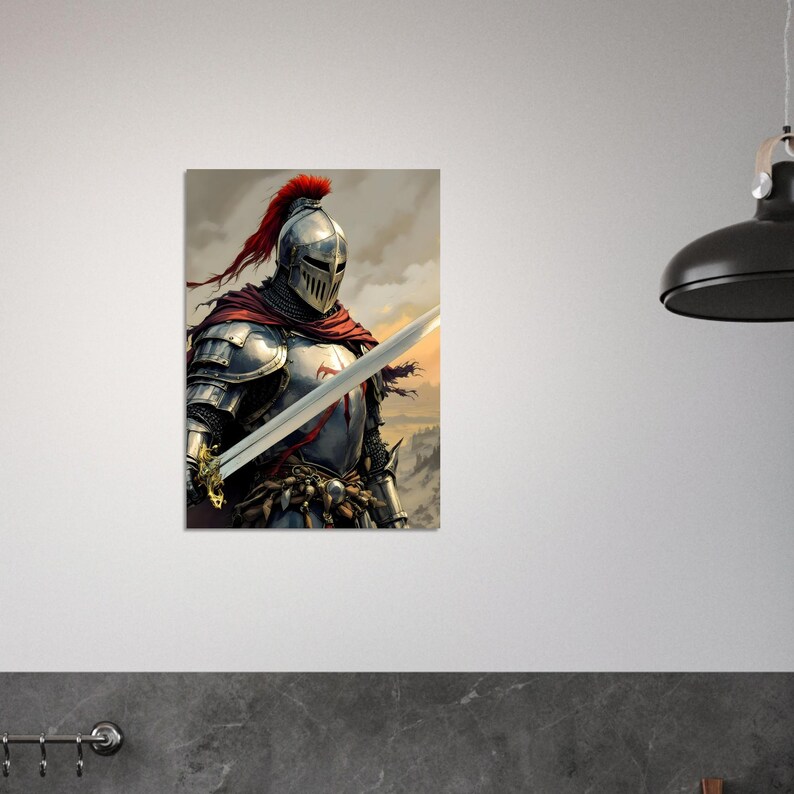Medieval Knight Poster – Epic Warrior Portrait Art Print - Etsy
