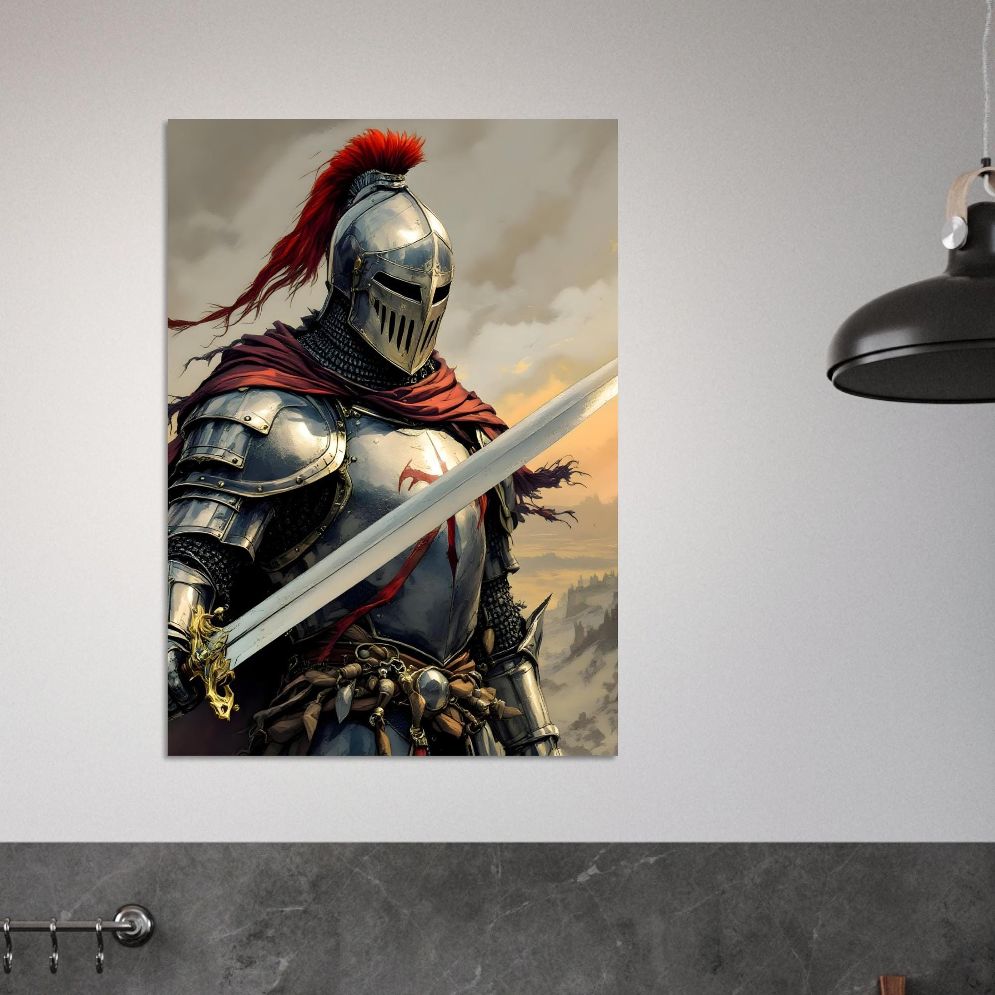 Medieval Knight Poster – Epic Warrior Portrait Art Print - Etsy