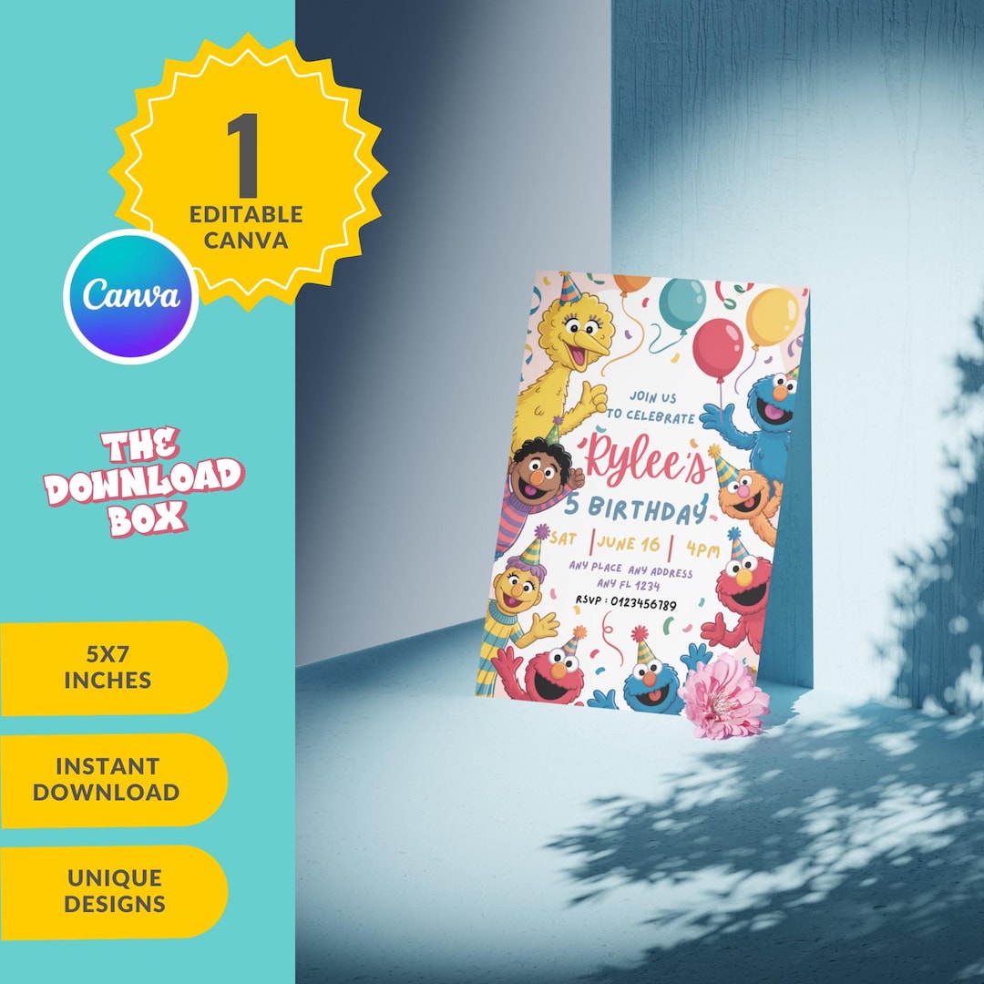 Editable Elmo Birthday Invitation | Sesame Street Digital Invite | Elmo ...