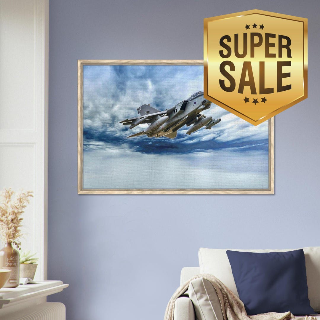 Framed GR 4 Tornado Fighter Jet Canvas Print: Aviation Art (24” X 36 ...