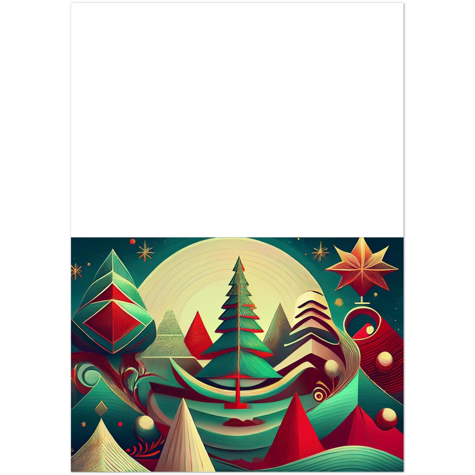 Foil Accent Holiday Cards: Modern Art Christmas Greetings, Pack of 10 ...