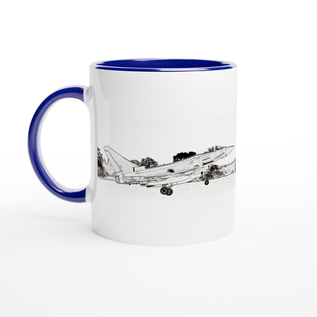 Aviation Art Typhoon Fighter Jet Mug at RAF Lossiemouth Scotland, Euro ...