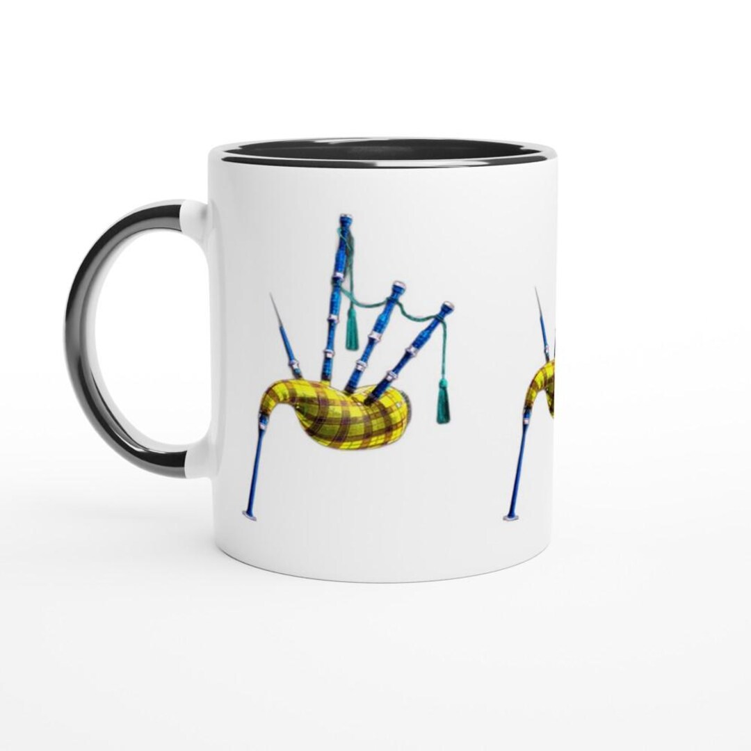 Bagpipes Ceramic Mug - Classic White or With Colorful Borders | Unique ...