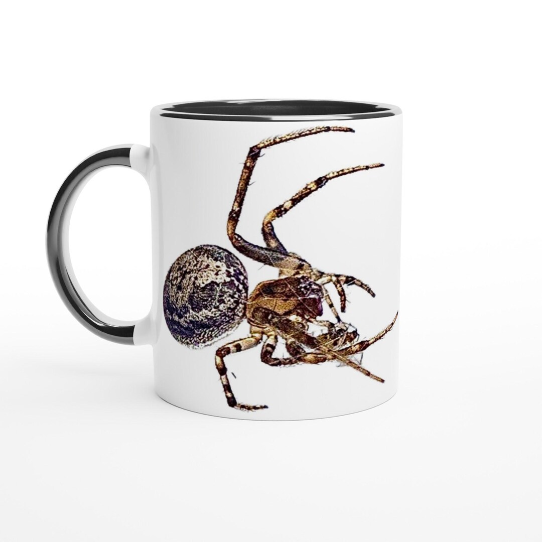 Creepy Cotton Spider Mug - Unique Arachnid Gift - Ceramic Coffee Cup ...