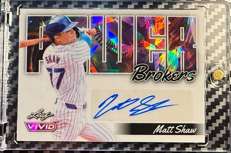 Matt Shaw Signed 2024 Leaf Vivid (power Brokers) 5/6 Baseball Card - Etsy