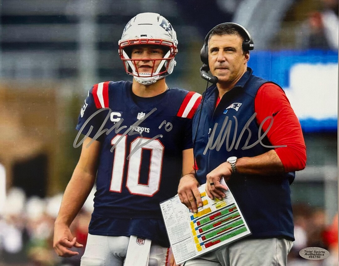 Drake Maye & Mike Vrabel Signed New England Patriots 8x10 Photo - Etsy