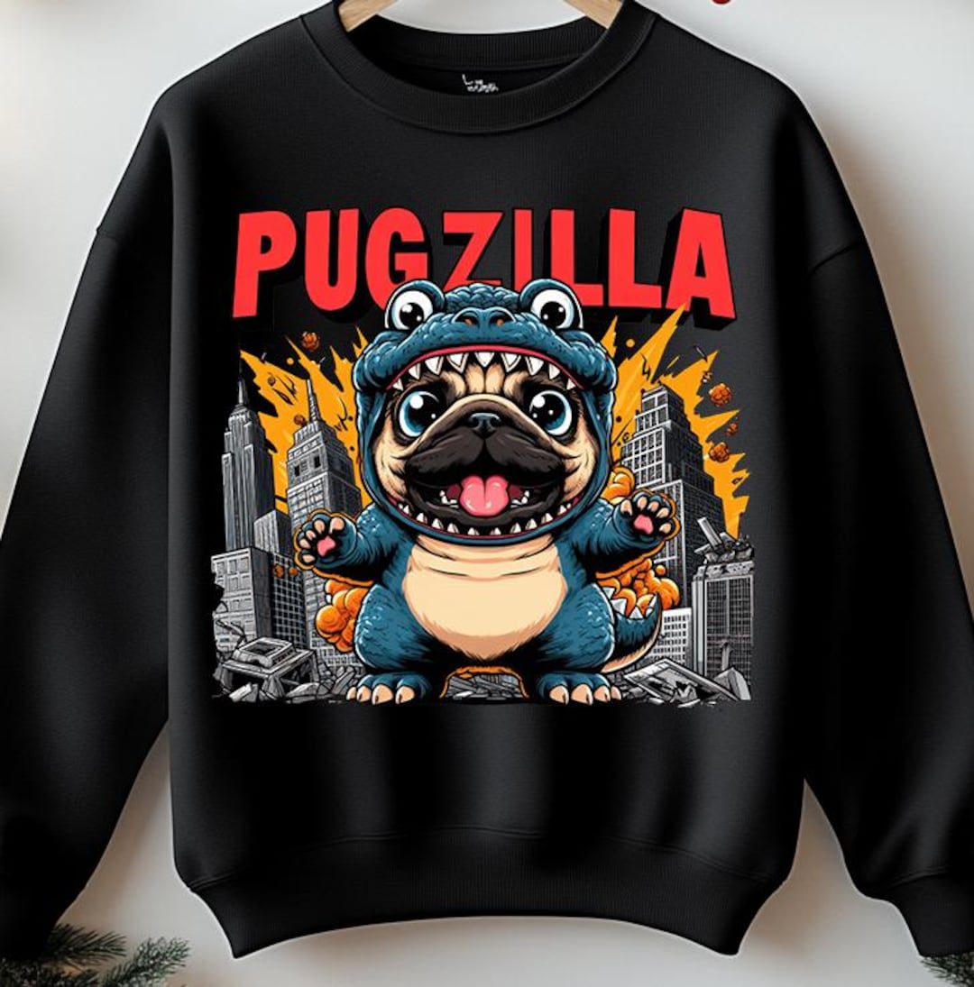 Pugzilla PNG, Pug PNG, Funny Pug Dinosaur PNG, Cute Pug Shirt Design ...