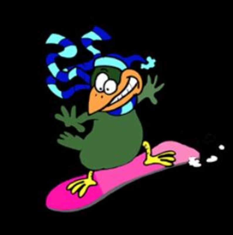 Snowboarding Duck Sticker for Helmet, Skis, Board, Laptop, Water Bottle ...