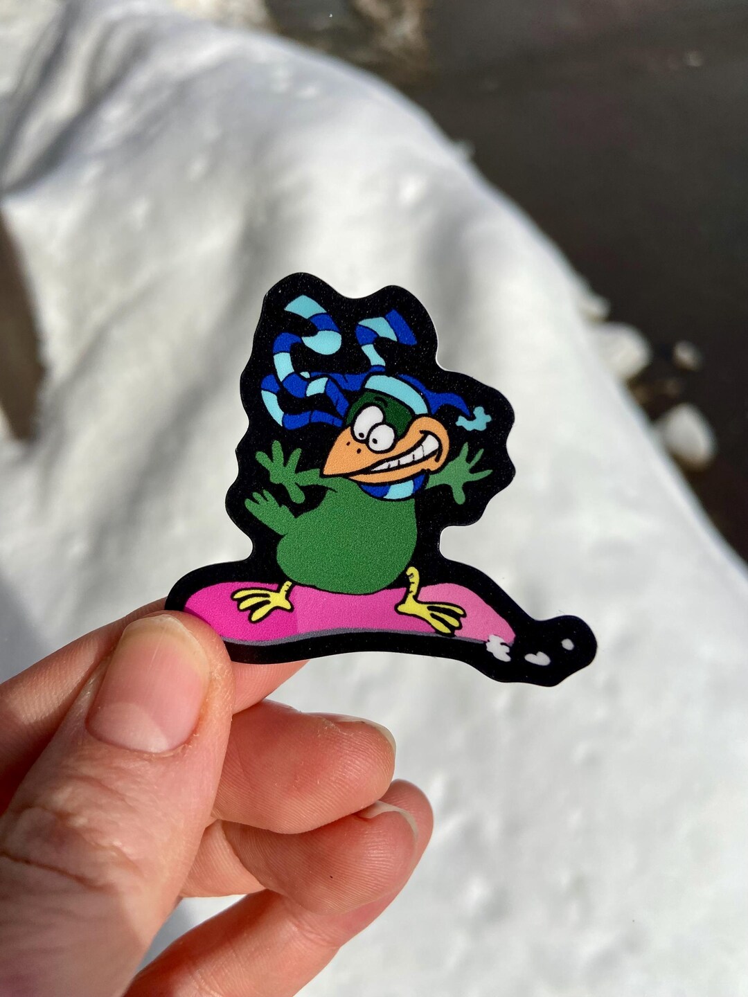 Snowboarding Duck Sticker for Helmet, Skis, Board, Laptop, Water Bottle ...