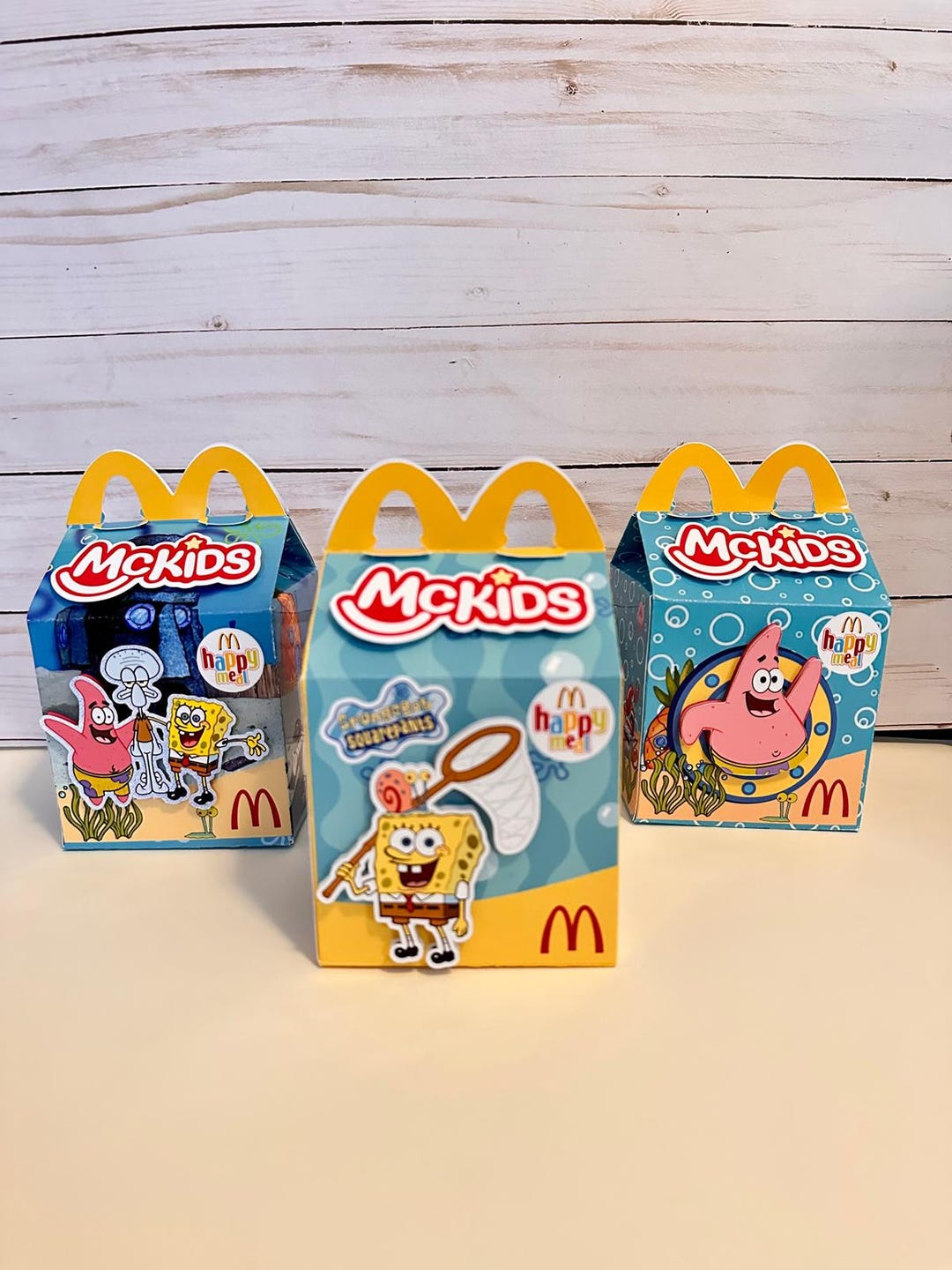 Spongebob 3D Theme/ Happy Meal/ Mc Kids/ Party Favor Boxes/ Birthday ...