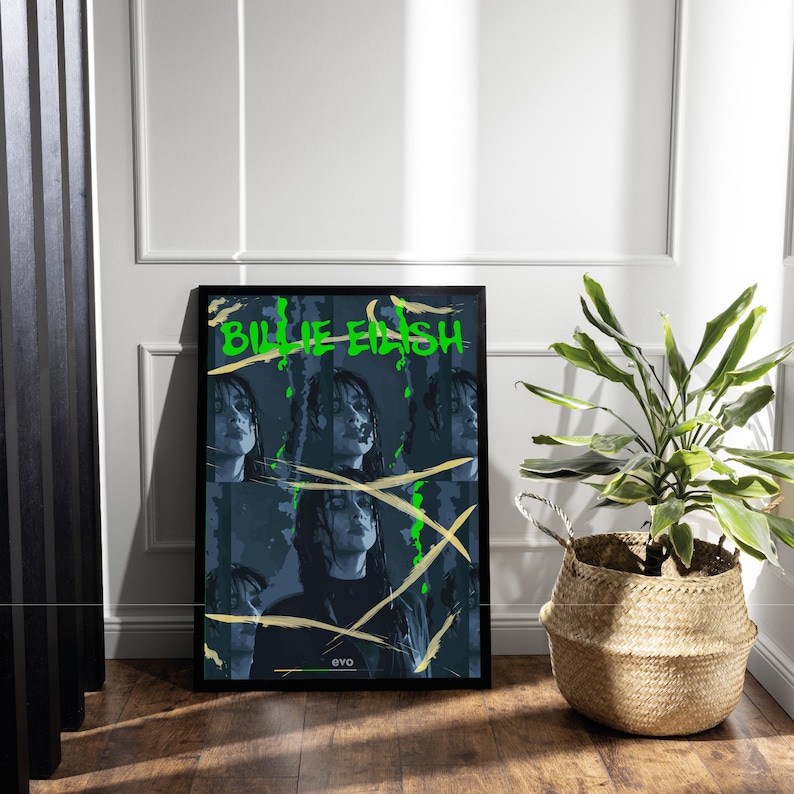 Billie Eilish Digital Poster ,abstract Music Art ,minimalist Wall Decor,instant Downloadable ...