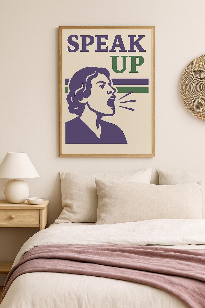 Speak up Poster – Feminist Art Nouveau Style Wall Art – Digital ...