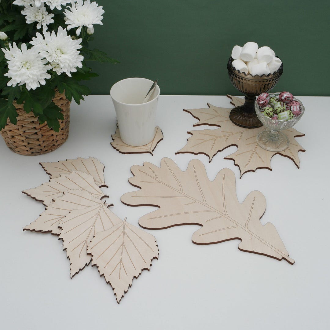 Tree Leaves Trivet Set for Table Settings Minimalist Flat Pot Holder ...