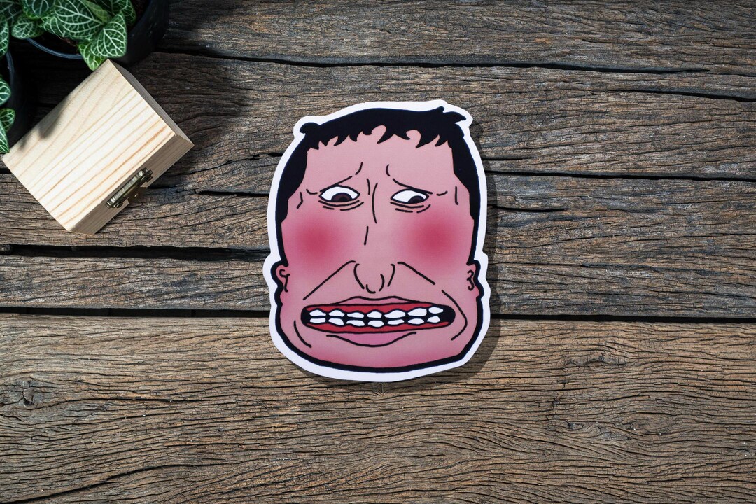 Funny Sticker Embarrassed Guy Water Resistant Meme Sticker for Laptop ...