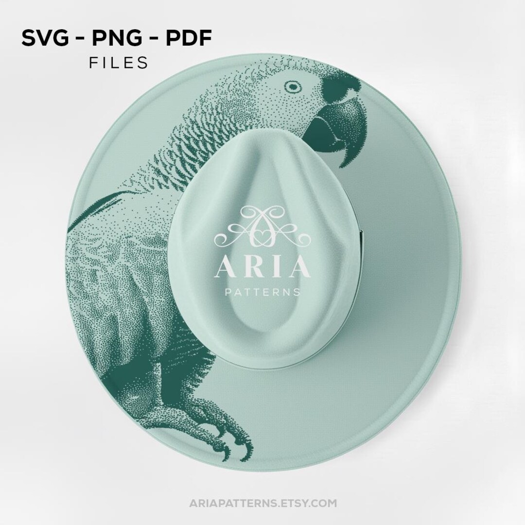 Parrot Burned Hat Template, Wide Brim Design (PNG, PDF) - Etsy