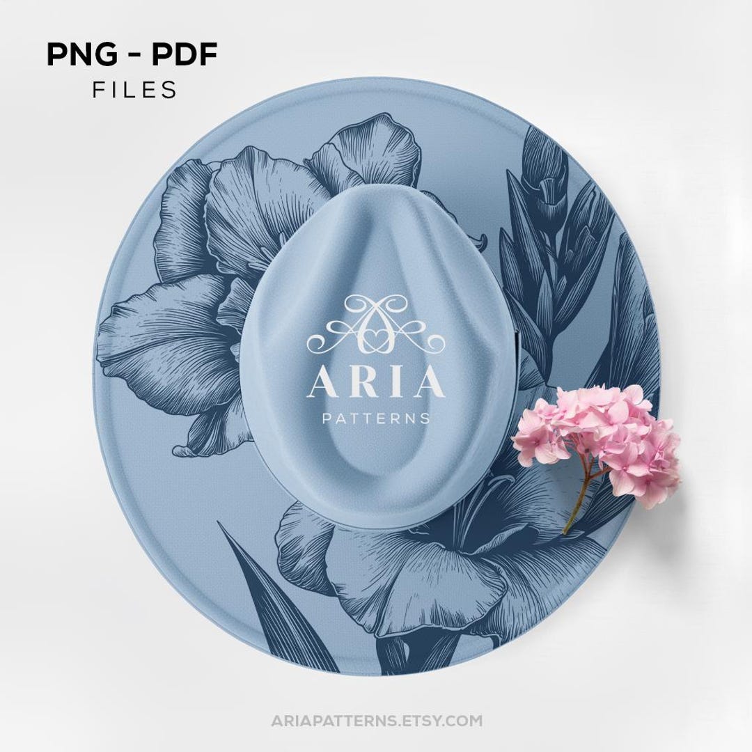 Gladiolus Flower Hat Template, Pyrography Design (PNG, PDF) - Etsy