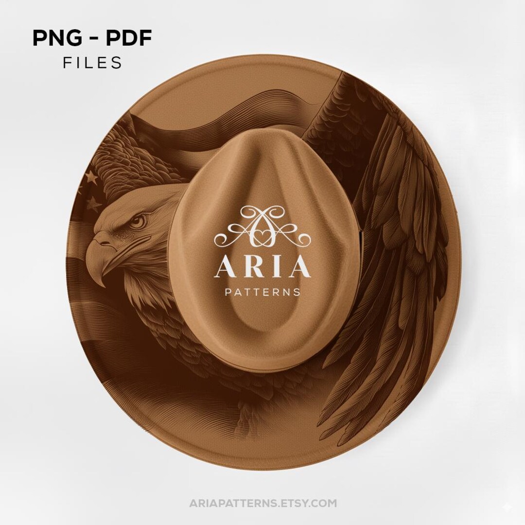 Eagle Wide Brim Hat Pyrography Template, Patriotic Design (PNG, PDF) - Etsy