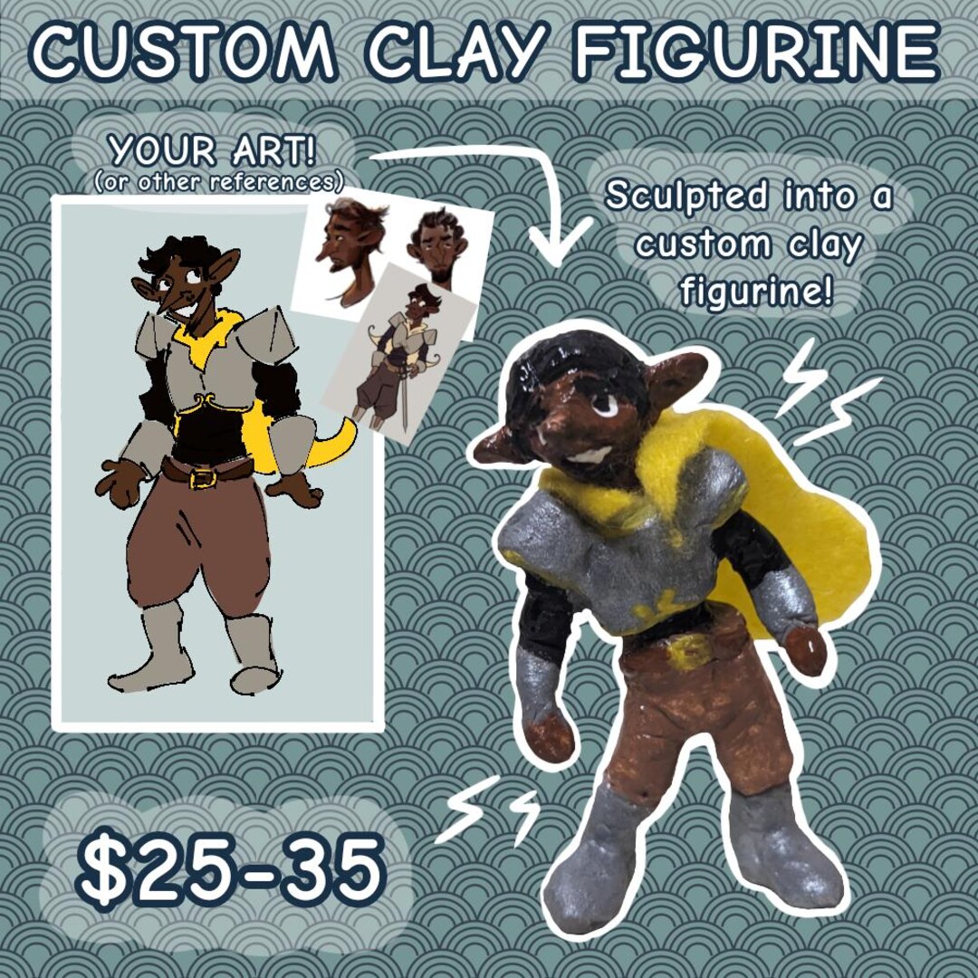 Custom 2.5-3'' Clay Figurine for DND or Otherwise - Etsy