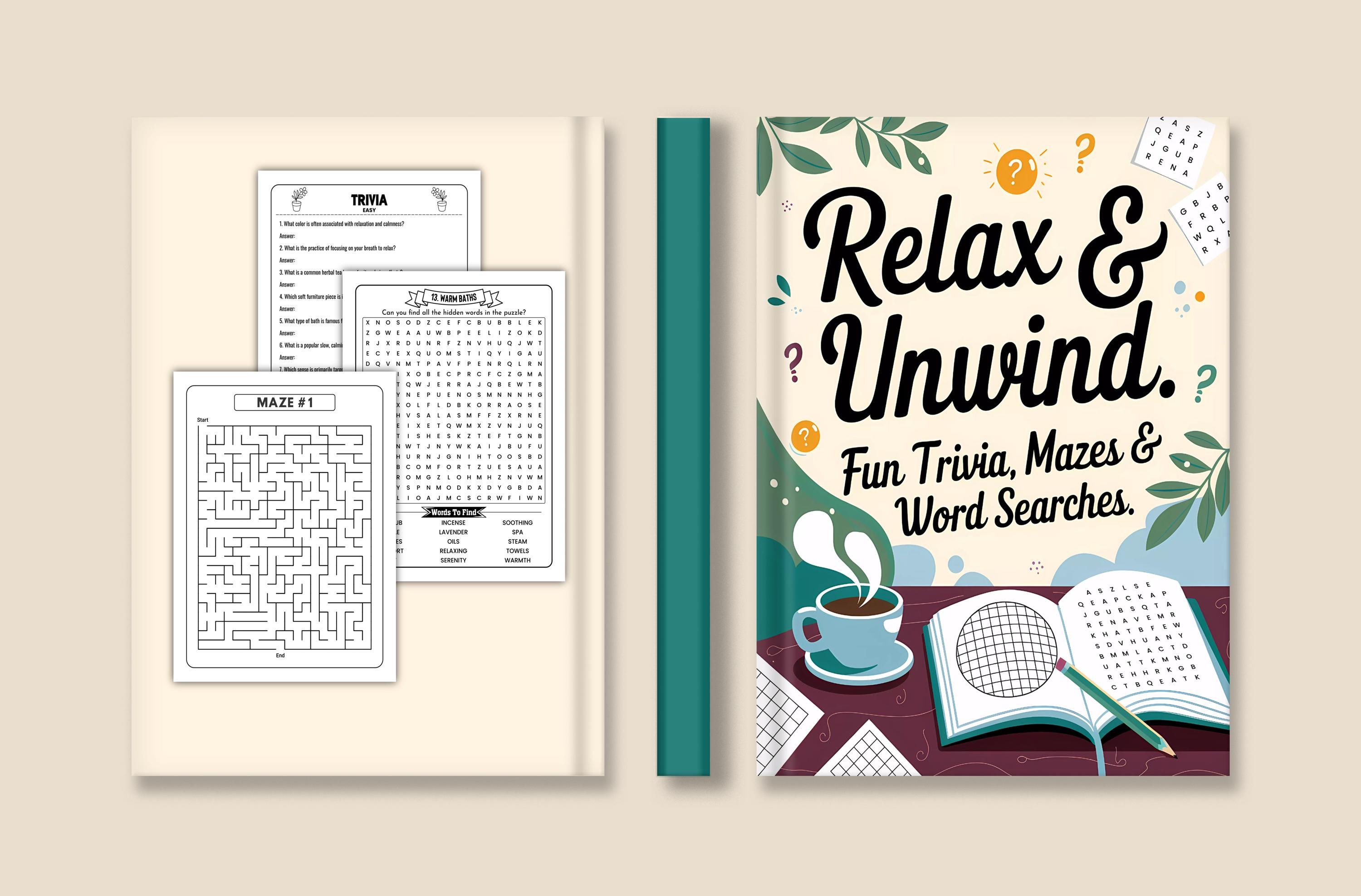 Printable Fun Trivia, Word Search & Maze Book (80 Pages With Answers ...
