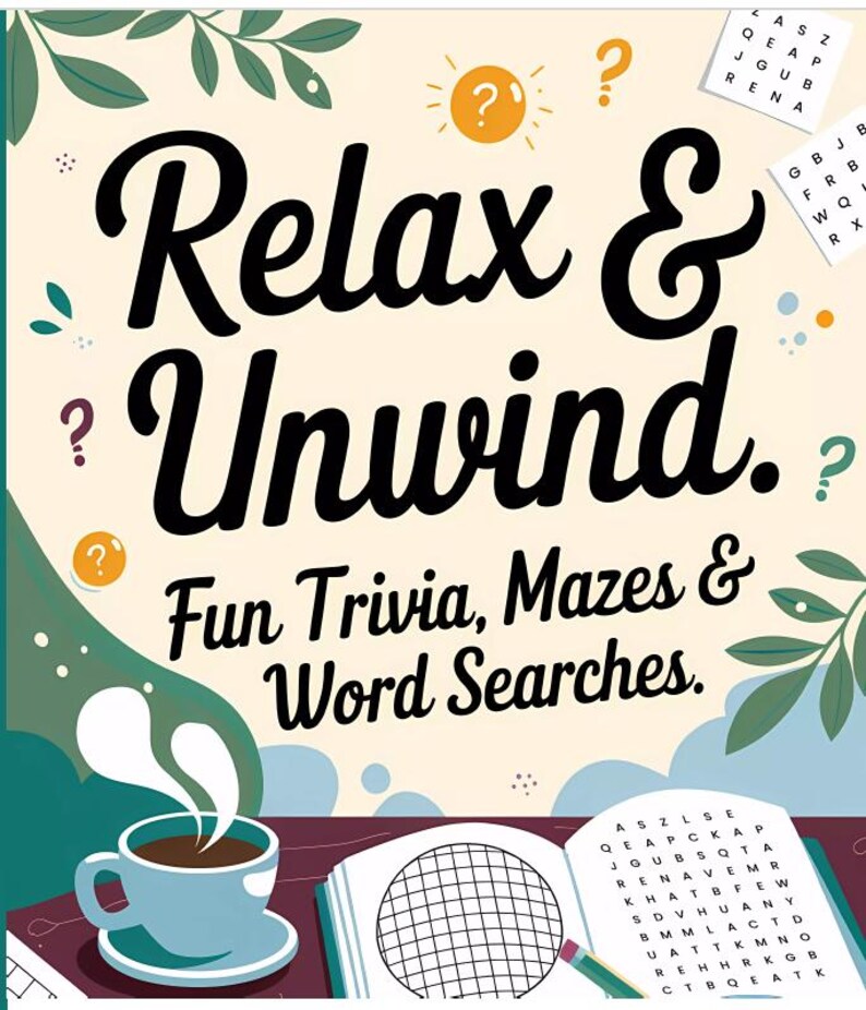 Printable Fun Trivia, Word Search & Maze Book (80 Pages With Answers ...