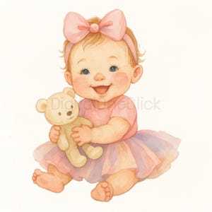 Baby Shower Clipart Bundle, Pastel Baby PNG Set, Cute Newborn Digital ...
