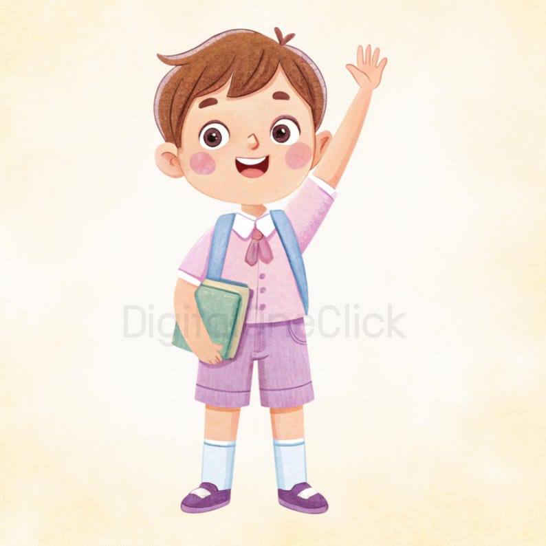 Watercolor Back to School Clipart: 80 PNG Files, Teacher & Student ...