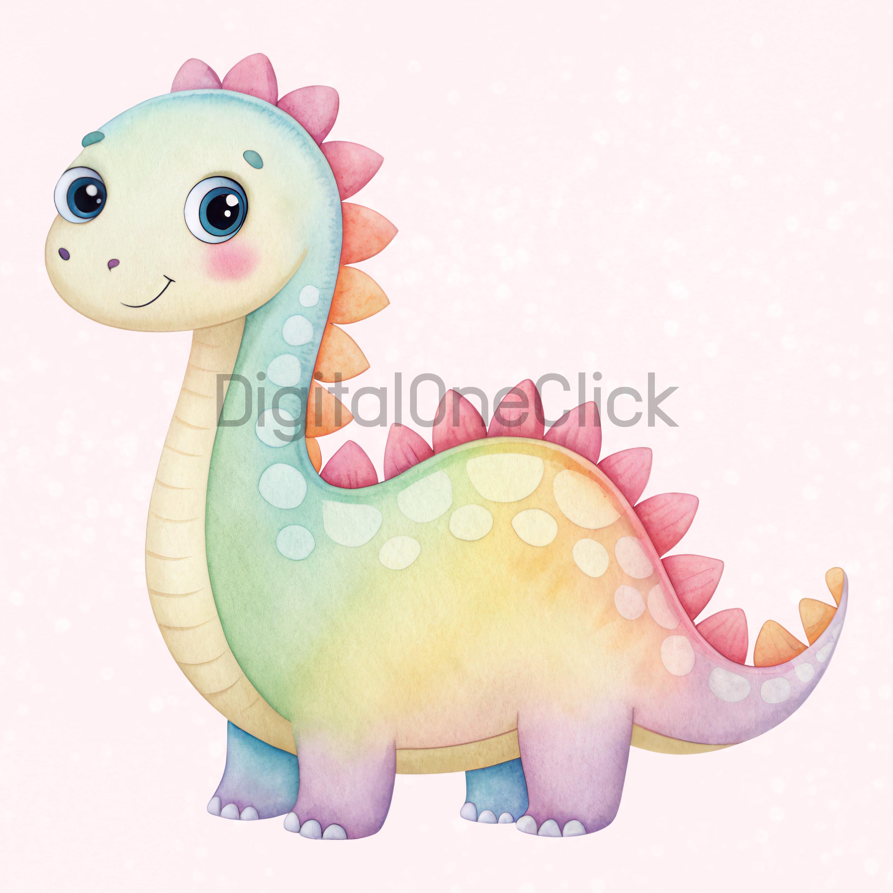 Pastel Baby Dinosaur Clipart: Kawaii Dino PNG Files (digital Download ...