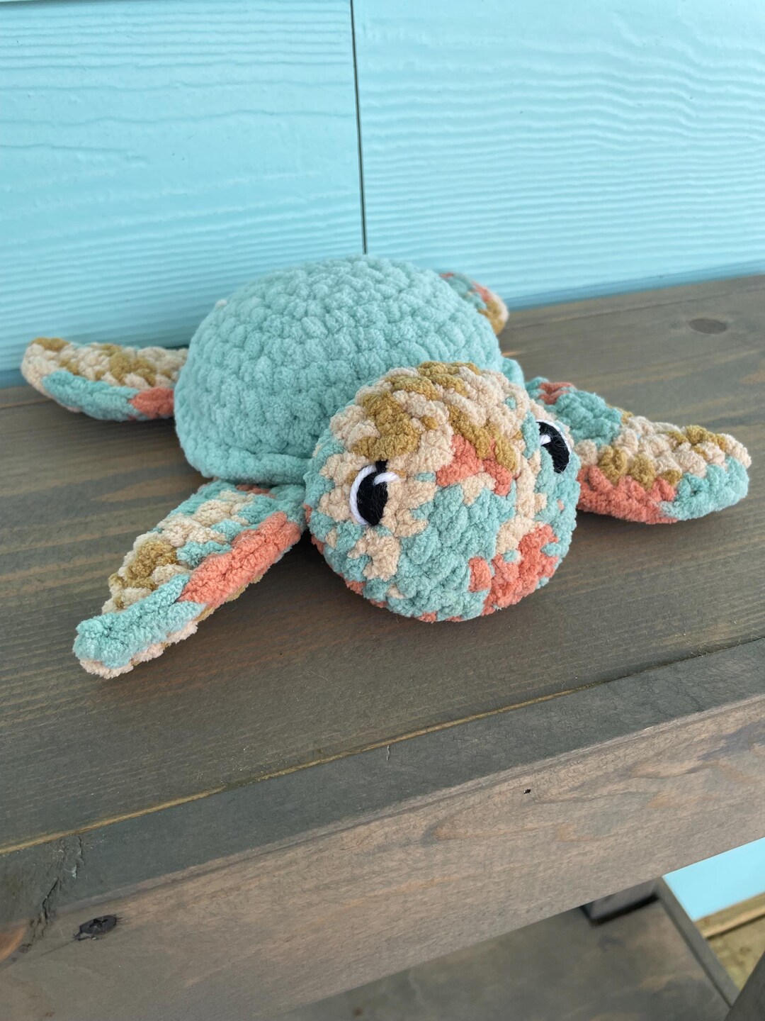 Shelly the Turtle Plush (aqua) - Etsy