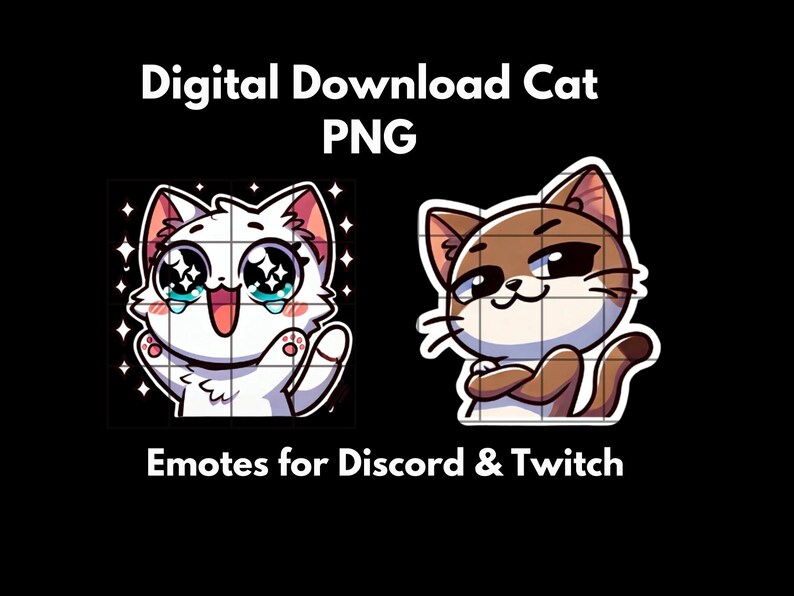Kawaii Cat Emotes PNG Digital Download for Discord & Twitch - Etsy