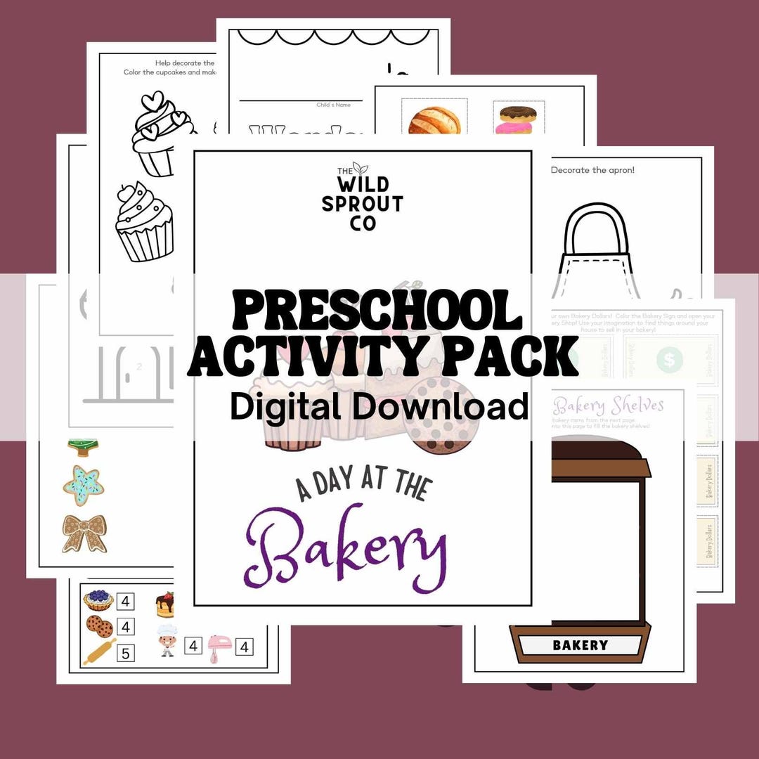 Preschool Pack - Printable - Bakery - Learning - Instant Download ...