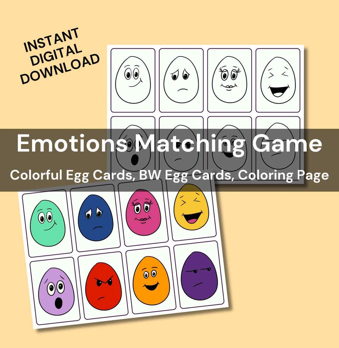 Matching Game, Identify Emotions, Color Matching, Matching Game for ...