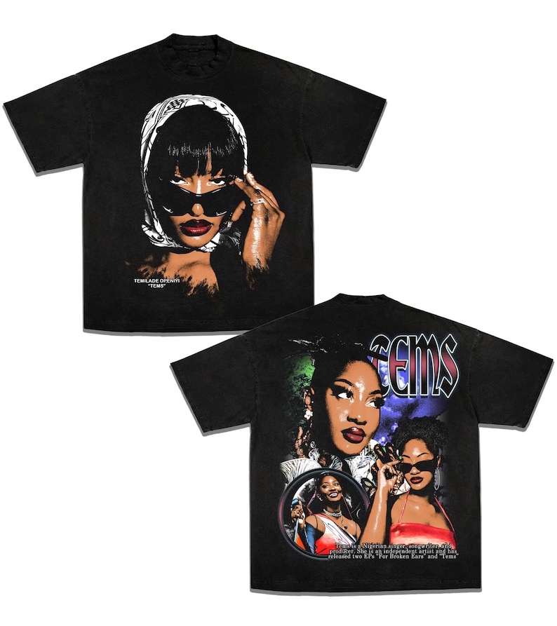 Tems Portrait Graphic Tee - Etsy