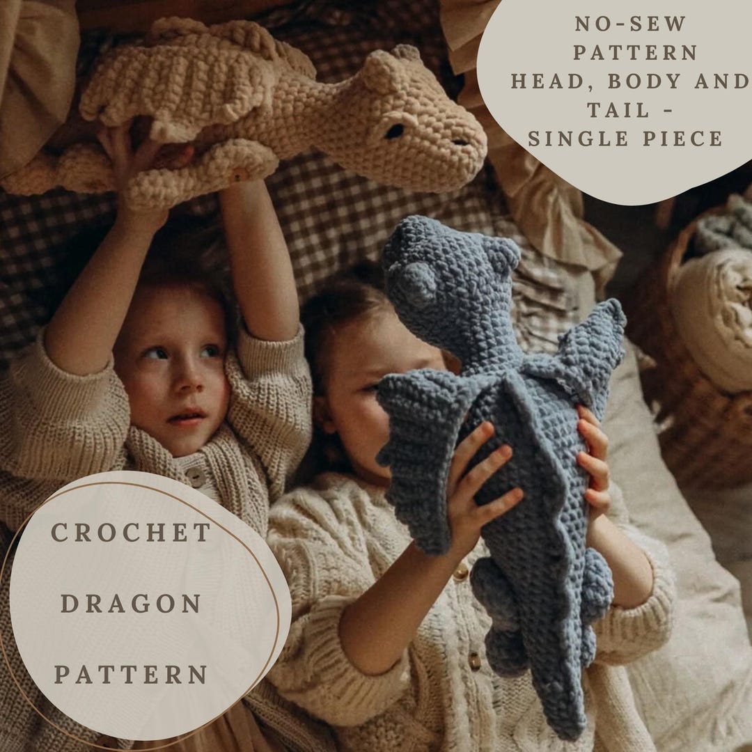 Crochet Dragon Pattern PDF, Amigurumi Crochet Pattern Dragon, Stuffed Dragon Toy, Plushie Dragon ...