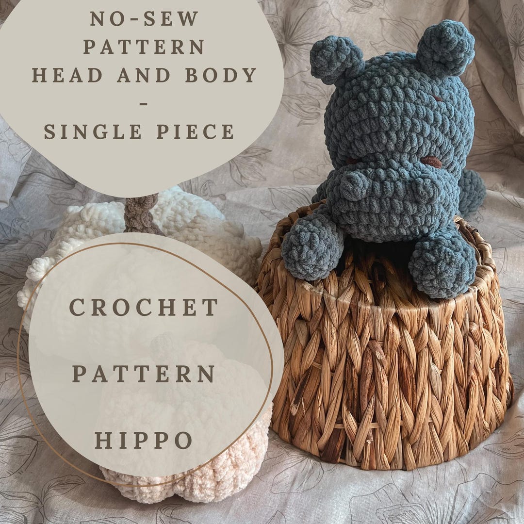 Hippo Crochet Pattern, Hippo Amigurumi PDF Pattern, Hippopotamus ...