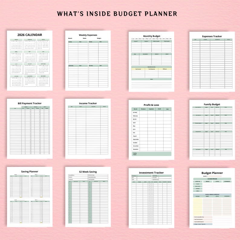 2026 Budget Planner, Canva Planner Template, Financial Planner, Canva ...