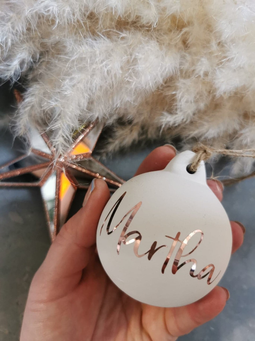 White Ceramic Baubles, Winter Wedding Decorations, Rustic Baubles ...