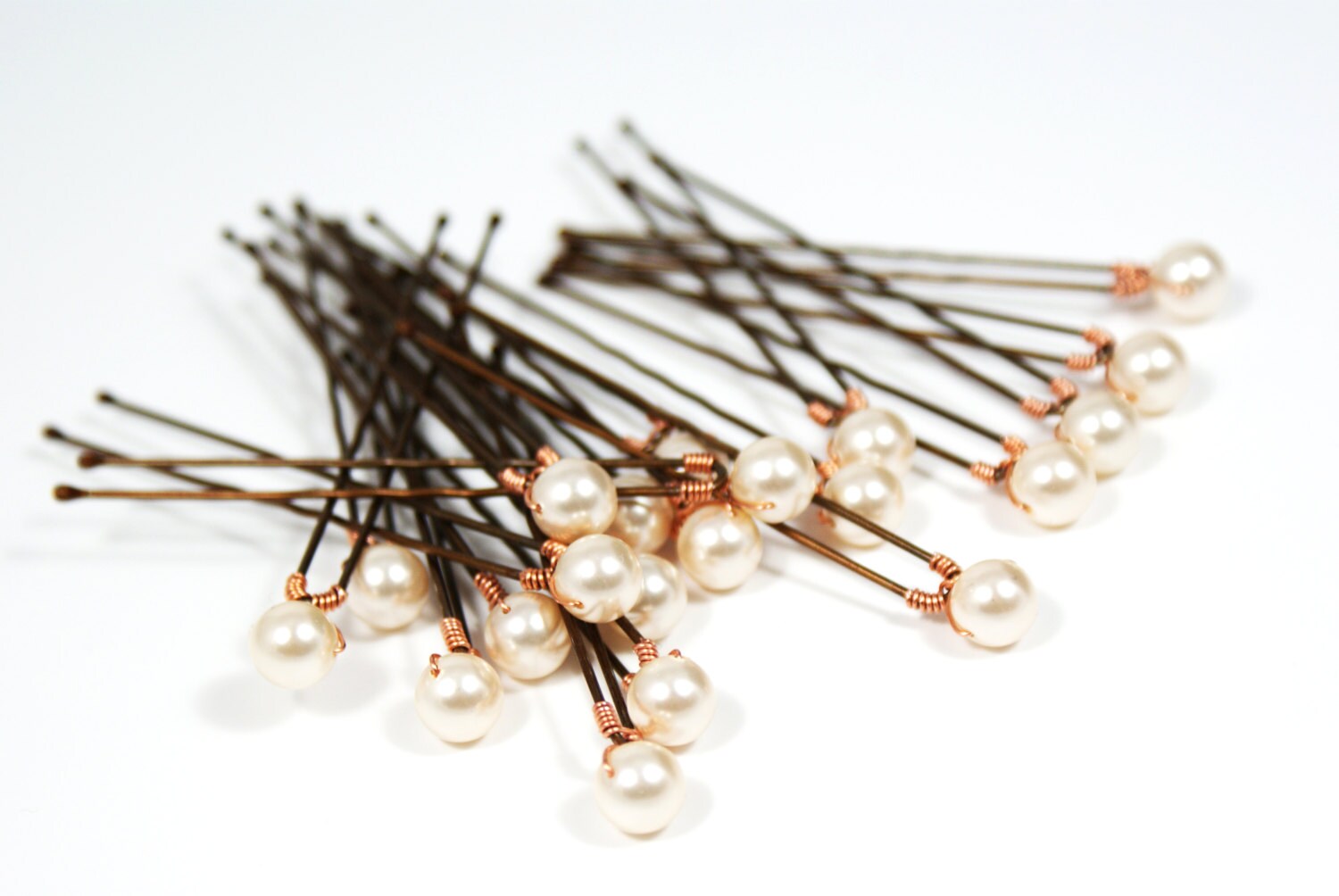Pearl Hair Pins - Set of 20 - Tiara Hair Pins - Viel Bobby Pins ...
