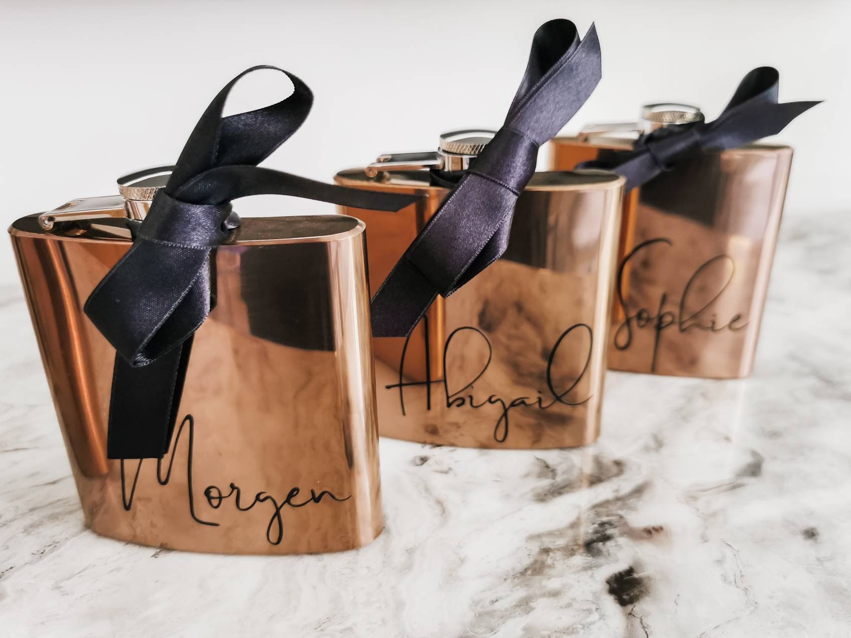Rose Gold Hip Flasks, Ladies Hip Flasks, Personalised, Bridesmaid Gifts ...