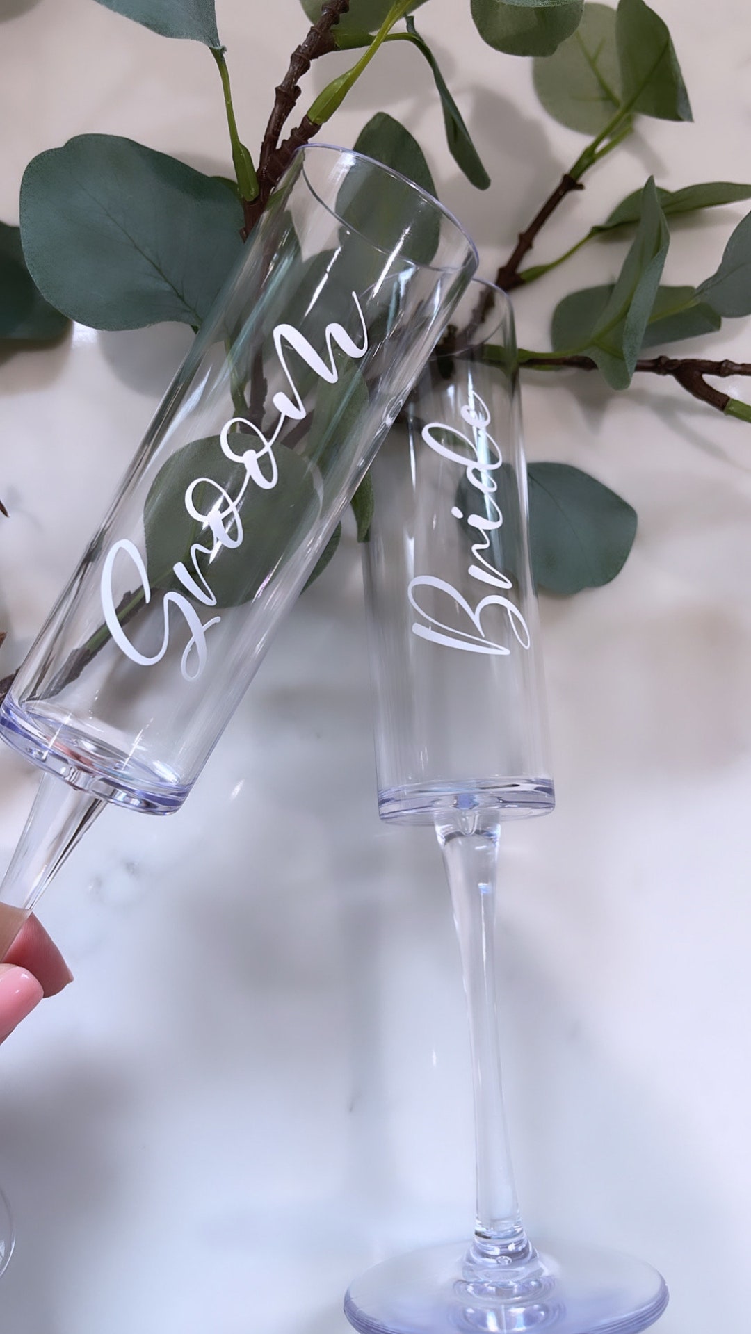 Personalised Couples' Champagne Flute Set Champagne Glasses ,mr and Mrs ...