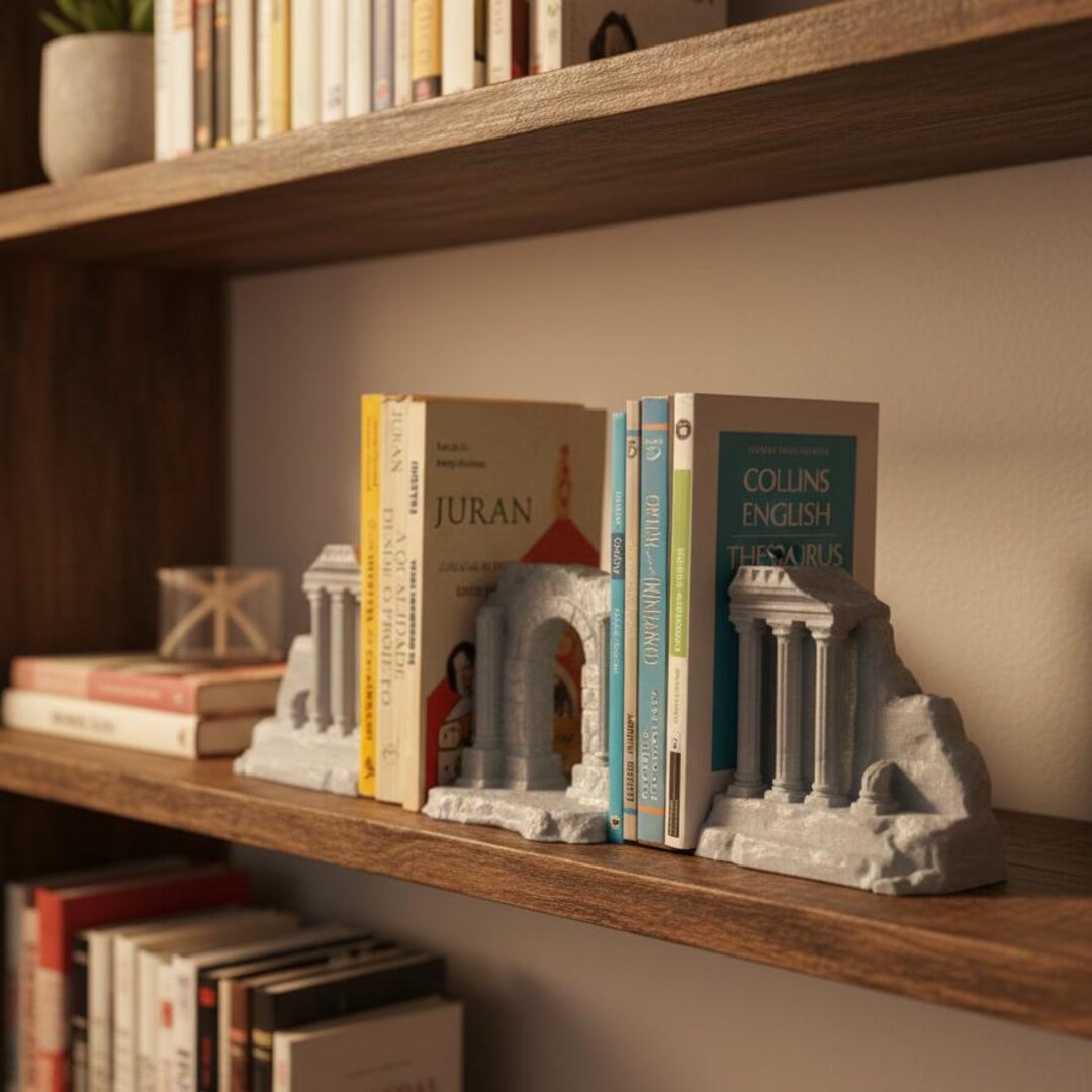 Ancient Ruins Bookend | Dark Academia Shelf Decor | Historical Bookend ...
