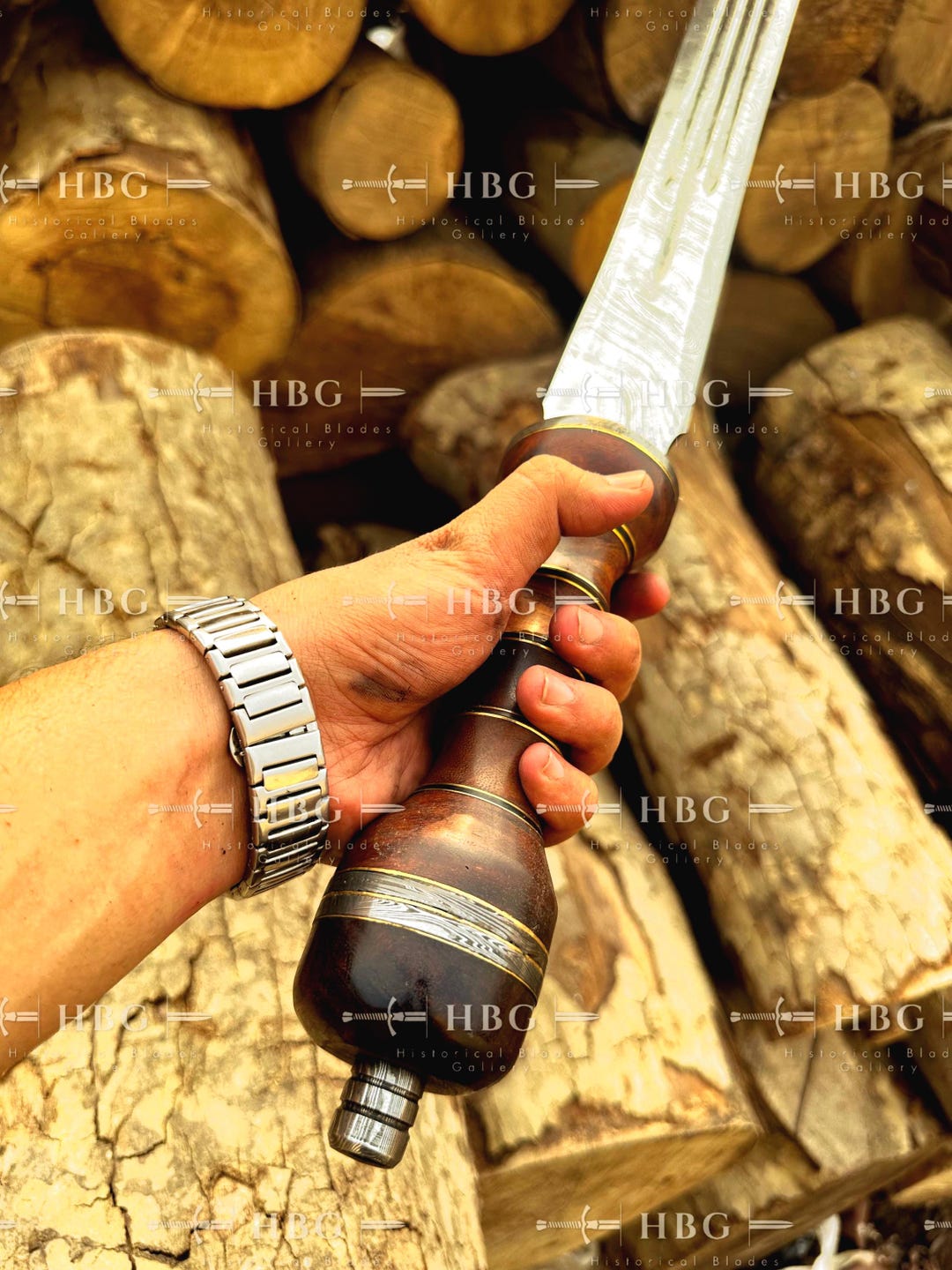 Hand-forged Damascus Steel Roman Gladius Sword | Gladiator Replica With ...