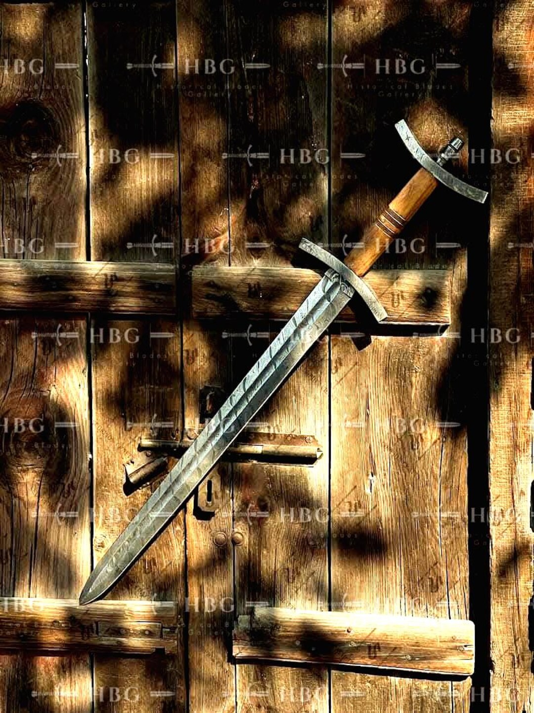 Hand Forged Damascus Steel Medieval Longsword: Collectible Wall Decor ...