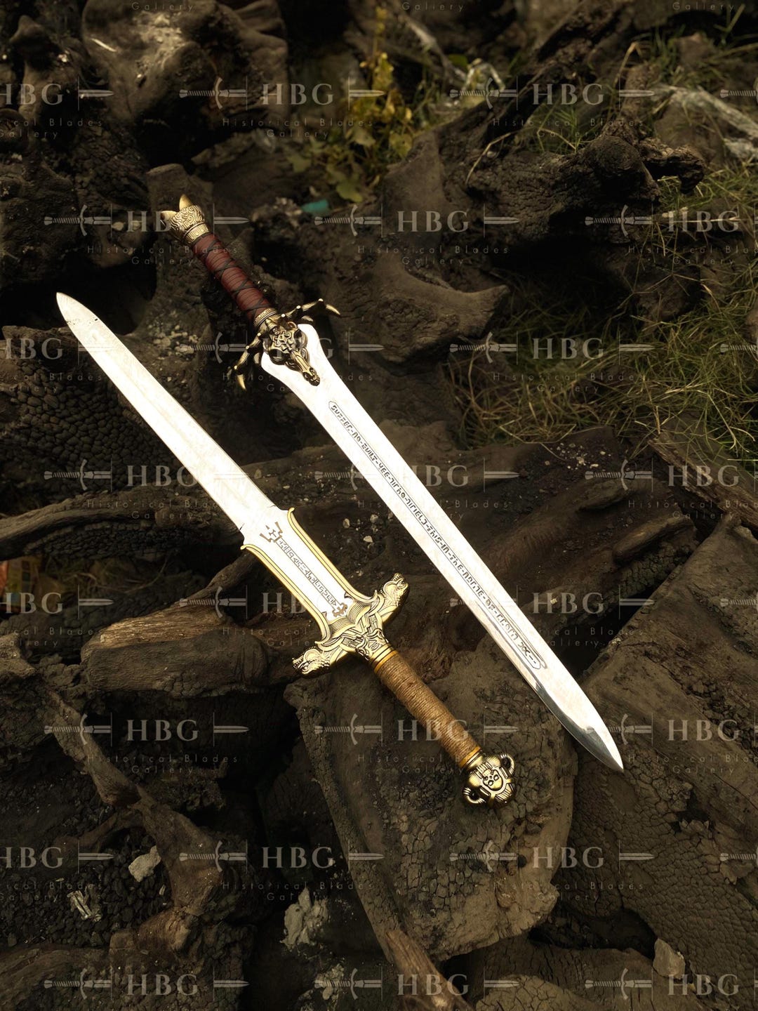 Handmade Conan-style Barbarian Swords – Atlantean Fantasy Set, Carbon ...